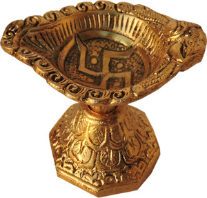 ALL THINGS DIVINE Diya for Pooja at House/Office& Festivals(Brass Gold ...