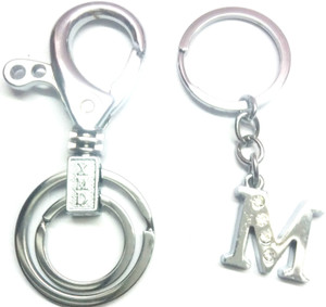 Prime Key Chain Alphabet Letter M Metal Key Chain 2 pic Set Key Ring ...