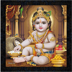 Poster N Frames Poster And Frame Baby Bal Krishna Painting | For Pooja ...