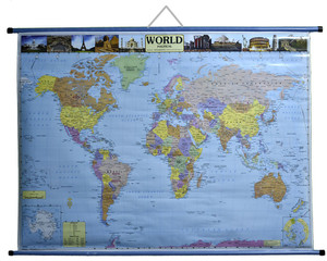 ROLLUP POLITICAL MAP OF WORLD Photographic Paper - Educational posters ...