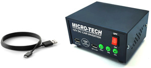 Microtech 12v Dc to Ac Car Inverter with 2 Inbuilt USB Ports Car ...