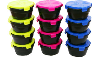 Flipkart.com | Lush Pack Of 12 Black Normal2 12 Containers Lunch Box