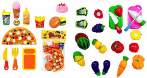 Authfort Realistic Sliceable 30 Pcs Play Kitchen Fun Cutting Fruits and ...
