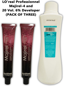 L'Oréal Professionnel Majirel Brown (Shade No. 4) 49.5g and Oxydant ...