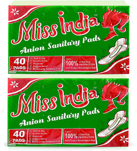 miss india XL Anion With Wings Pack of 80 Sanitary Pad | Buy Women ...