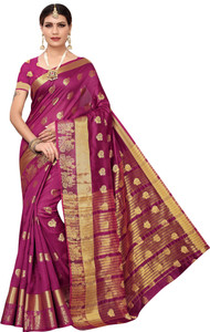 Buy Pisara Woven Kanjivaram Chanderi Purple Sarees Online @ Best Price ...