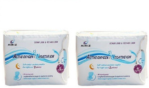 AIRIZ ACTIVE OXYGEN & NEGATIVE ION RELEX SOFT COTTON SANITARY NAPKIN ...