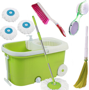 V-MOP Cot Mop With Wheel - 360 Degree Self Spin Dry Rotating Mop- 80 ...