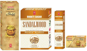 T series Bhakti Sagar Pure Gold Dhoop & Sandalwood Incense Sticks Combo ...