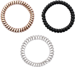 ayesha Metallic spiral wire rubber bands for women (set 3) Rubber Band ...