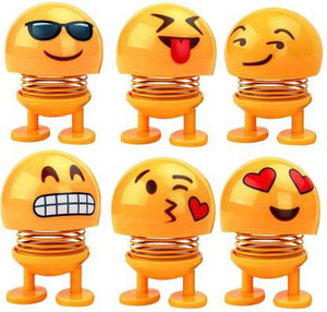 india fun zone Premium Smiley Spring Doll Cute Emoji for Car Dashboard ...