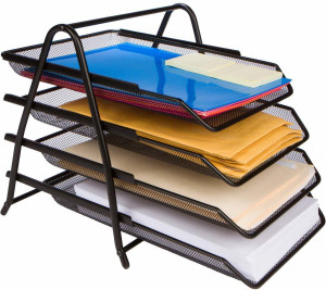 Flipkart.com | OnTech 4 Compartments Metal File Rack Desk Organizer ...