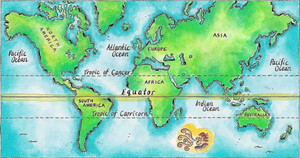 Equator map poster with lines Paper Print - Maps posters in India - Buy ...