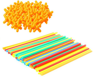 Learn With Fun Creative 4D DIY Straw Toy Brick Assembled Building ...