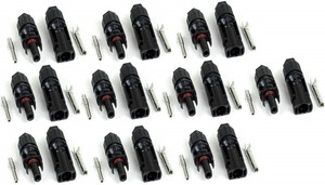 RIVER FOX 10 SET Solar MC4 Connectors Male + Female with 2 Pin mc4 Wire ...