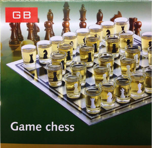 AweStuffs Drinking Chess Set Glass Board Shot Glass Drinking Game Set ...