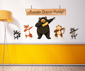 Fiery Mart 70 cm Jungle Dance Party Large Vinyl Wallsticker(100 cm x 50 ...