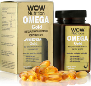 WOW Nutrition Omega Gold Fish oil 1000MG Omega 3 for brain, heart and ...