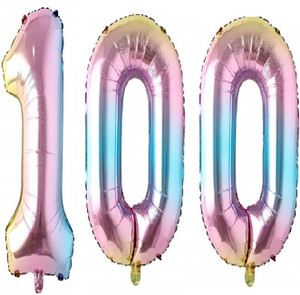 Flipkart.com | Balloons Solid 40 Rainbow 100 Number for 100 birthday ...