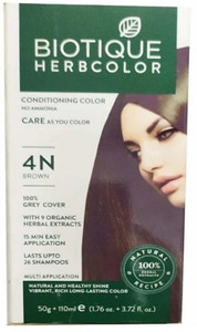 BIOTIQUE Bio Hair Colour N4 50gm+110ml , Brown - Price in India, Buy ...