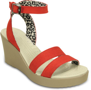 CROCS Leigh Wedge Women Women Red Wedges - Buy CROCS Leigh Wedge Women ...