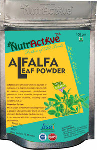 NutrActive Alfalfa Grass Powder, 100gm [Premium Quality, High in ...