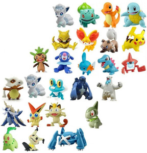 Delite Cute 25 Pokemon mini toy figures cute monsters play fun set ...