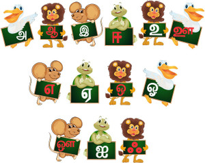 HAPPYSTICKY 70 cm Tamil Alphabets Large Vinyl Wallsticker(70 cm x 60 cm ...