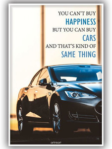 Motivational Car Poster Art Print for Room and Office Car Happiness ...