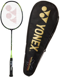 YONEX Voltric 0.5 DG (35 lbs Tension) Multicolor Strung Badminton ...