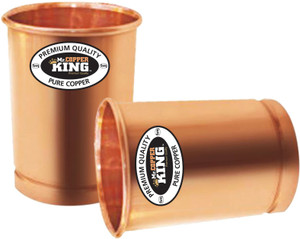 Mr.COPPER KING (Pack of 2) King Tumbler Plain Single 2 Pc Glass Water ...