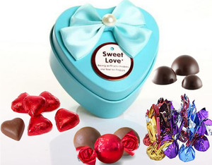 Kinoki Heart Shape Light Blue Chocolate Box with 15 Mix Shape ...