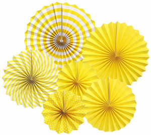 FLYER Yellow Paper Fans Decoration Set Pack of 6 Price in India - Buy ...