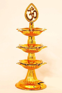 Lilypin 3 Layer Electric Gold LED Bulb Lights Diya/Deep/Deepak for ...