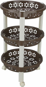 Randal Multipurpose Use ( 3 Layer - Round ) Storage Trolley With Wheels ...