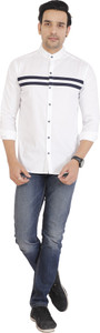 DVC Men Striped Casual White Shirt - Buy DVC Men Striped Casual White ...