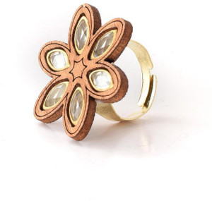 Swag Satrangi Handcrafted Jewellery Wooden and Pearl Detailing Ring ...