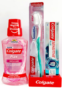 Colgate Gentle Care Plax 250 ml + Sensitive Ultra Soft Toothbrush ...