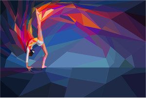 Abstract Gymnast Sports Art Paper Print - Sports, Abstract posters in ...