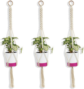 TrustBasket Lara Macrame Hanger Set of 3 for flower pot Plant Container ...