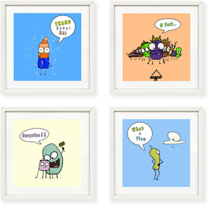 Funny Cartoon Posters for Homes & Offices, Framed with Glass(30x30cm ...