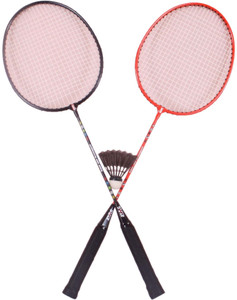 STAG Avangers Racquets With Shuttle Combo Black, Red Strung Badminton ...