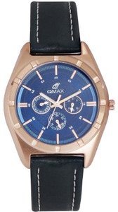 Qmax Quartz Blue Dial Leather Analog Watch - For Men - Buy Qmax Quartz ...