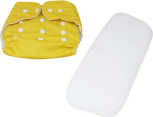 FABLITTLE yellow cloth button diaper with wet free inserts - Buy Baby ...