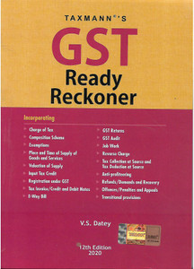 Taxmann Gst Ready Reckoner 12th Edition 2020 By V.s. Datey: Buy Taxmann ...