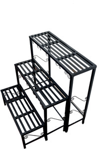 MAGIC METALS Indoor/Outdoor Wrought Iron 3 step Pot Stand, Flower Pot ...