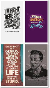 combo of 4 Premium Motivational and inspirational quotes posers(sticker ...