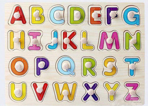 jeaah Wooden Puzzle Alphabets Learning Block Puzzle for preschool kids ...