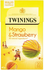 TWININGS Mango & Strawberry 20 Tea Bag Mango, Strawberry Tea Bags Box ...
