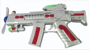 Fun Wheels Space Toy Gun with LED Matrix Flashing Rotating Blades ...